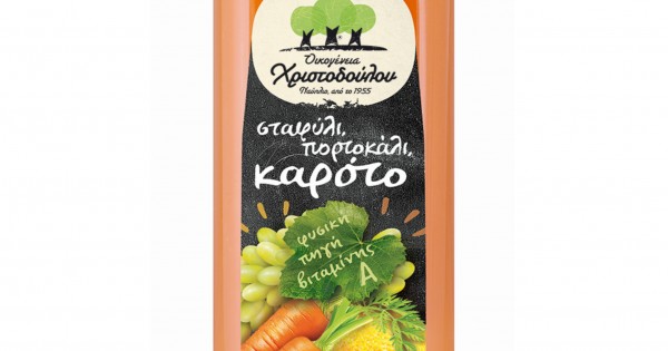 Χριστοδούλου|Φυσικός Χυμός ΣΤΑΦΥΛΙ, ΠΟΡΤΟΚΑΛΙ, ΚΑΡΟΤΟ 1Lt|GFOOD Quality